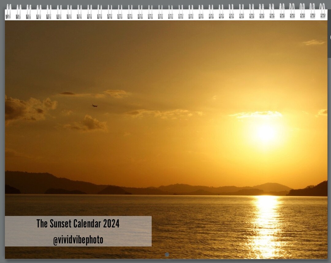 2024 the Sunset Calendar, Nature Photography, Travel the World, 12 ...
