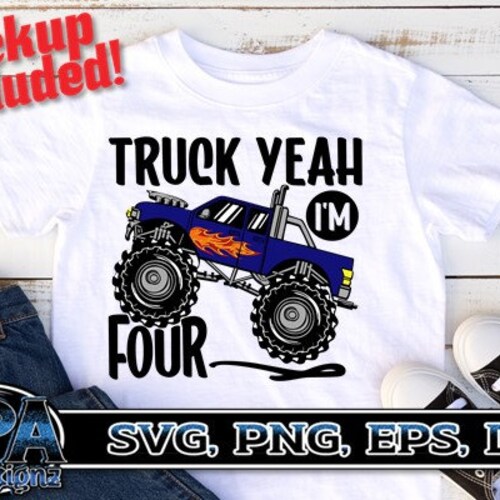 Truck Yeah Svg Truck Yeah I'm Four Svg 4st Birthday - Etsy Canada