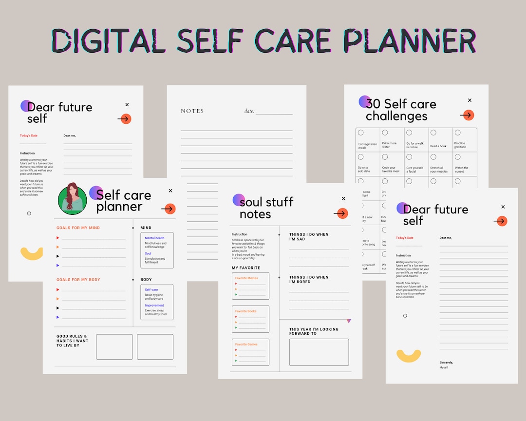 Selfcare Planner, Printable 30 Day Challenge, Self Care Journal ...