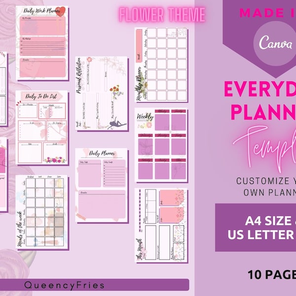 Planner Template - Etsy