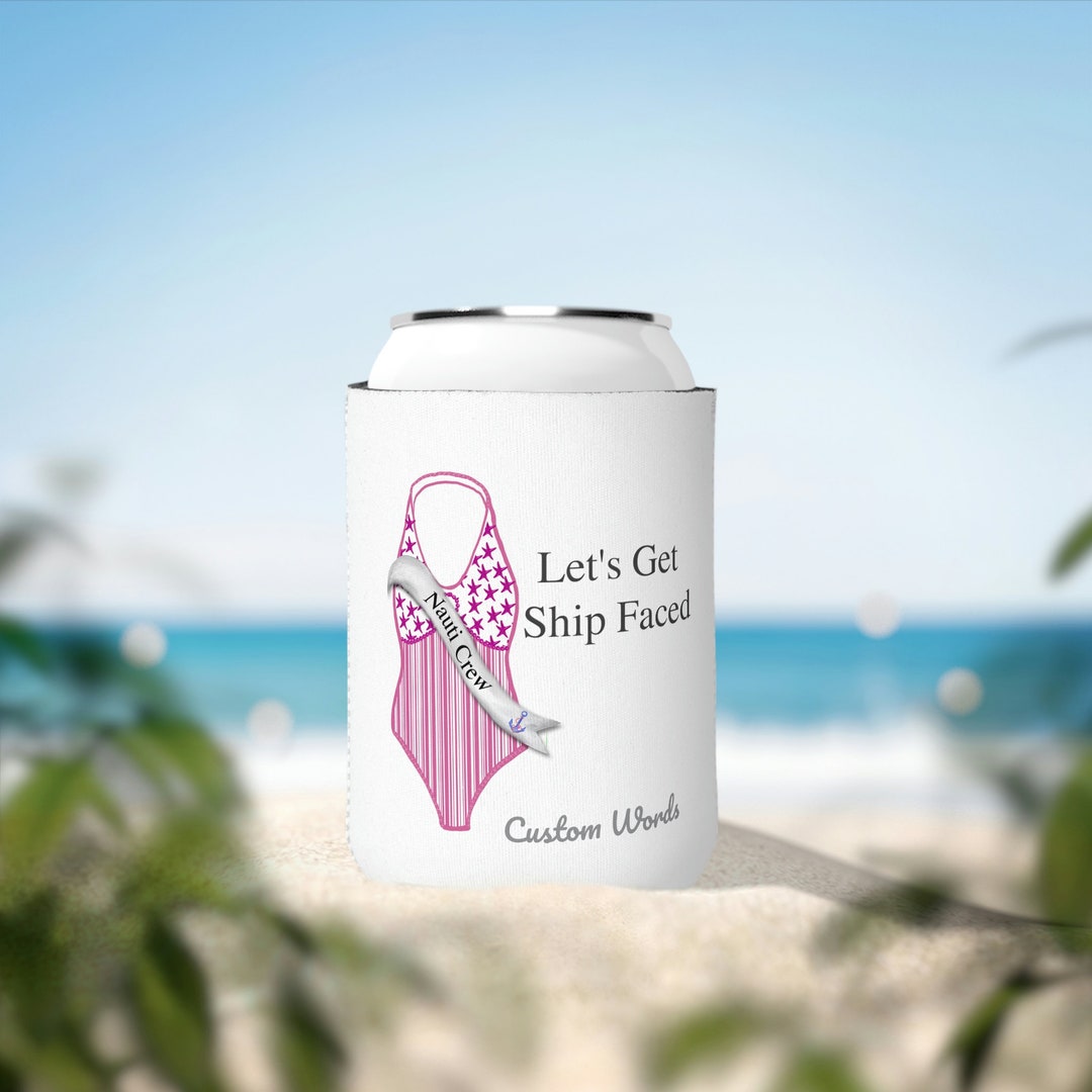 Pontoon Girl® - SFACED NCREW Boat Bride - Custom Can Cooler Pink ...