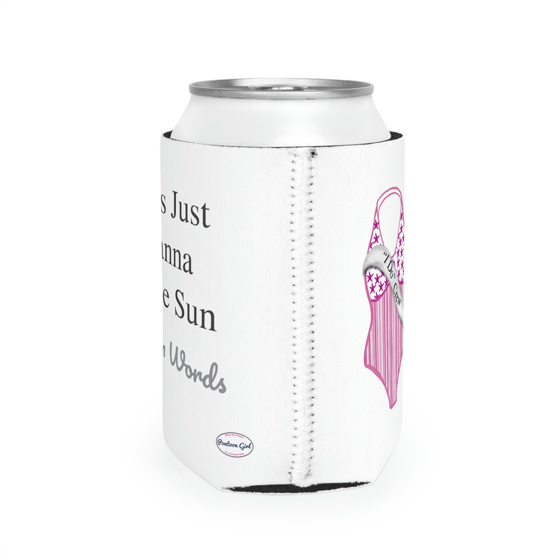 Pontoon Girl® - SUN DO Boat Bride - Custom Can Cooler Pink Swimsuit ...