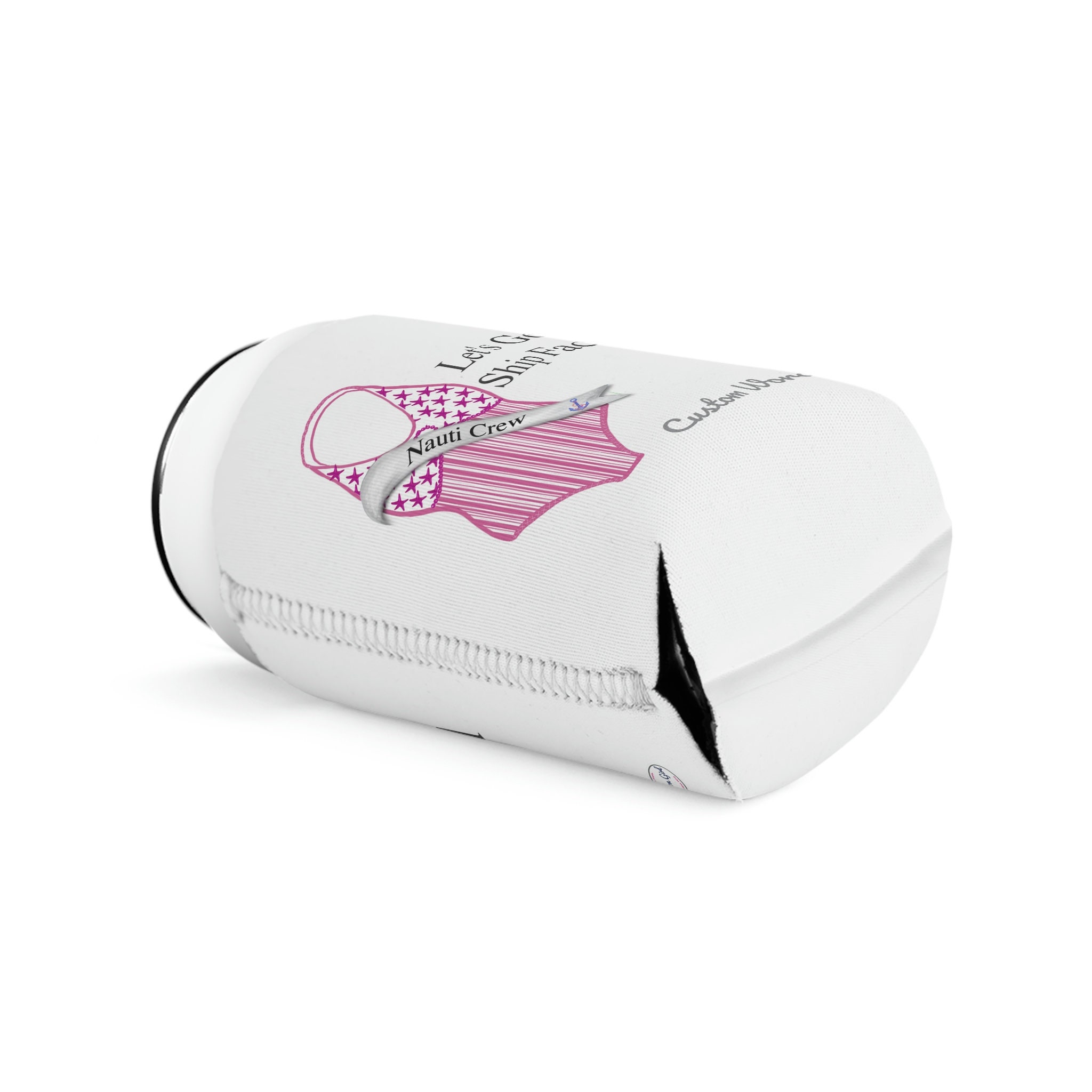 Pontoon Girl® - SFACED NCREW Boat Bride - Custom Can Cooler Pink ...