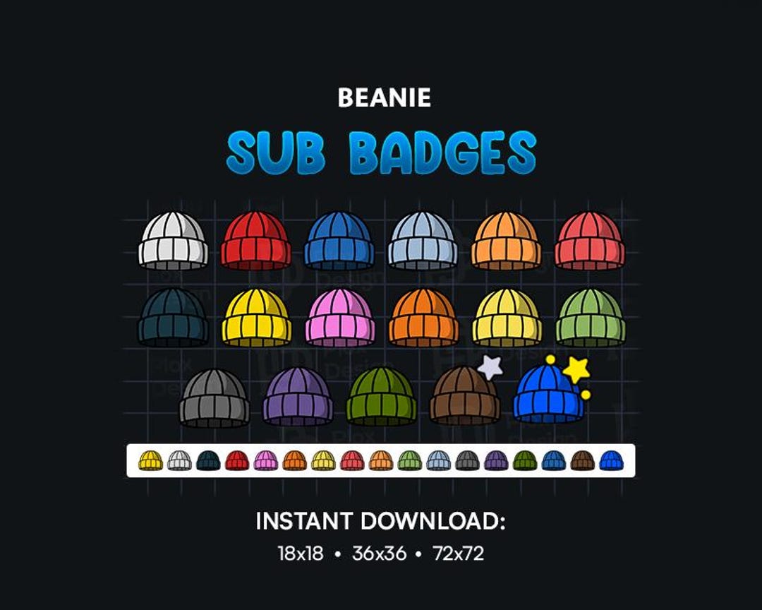 Cute Beanie Twitch Sub Badges | Streamer Badge Pack | Sub Badges for ...