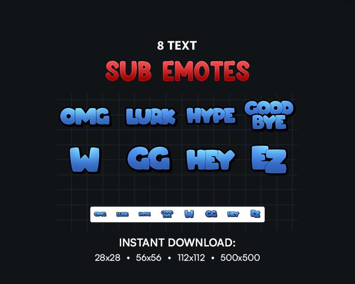 Blue Emotes Pack | Sub Emotes for Streamers | Chat Emotes for Twitch ...