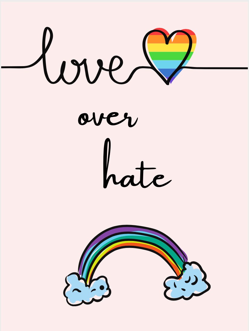 Love Over Hate Classroom Poster Digital Download - Etsy
