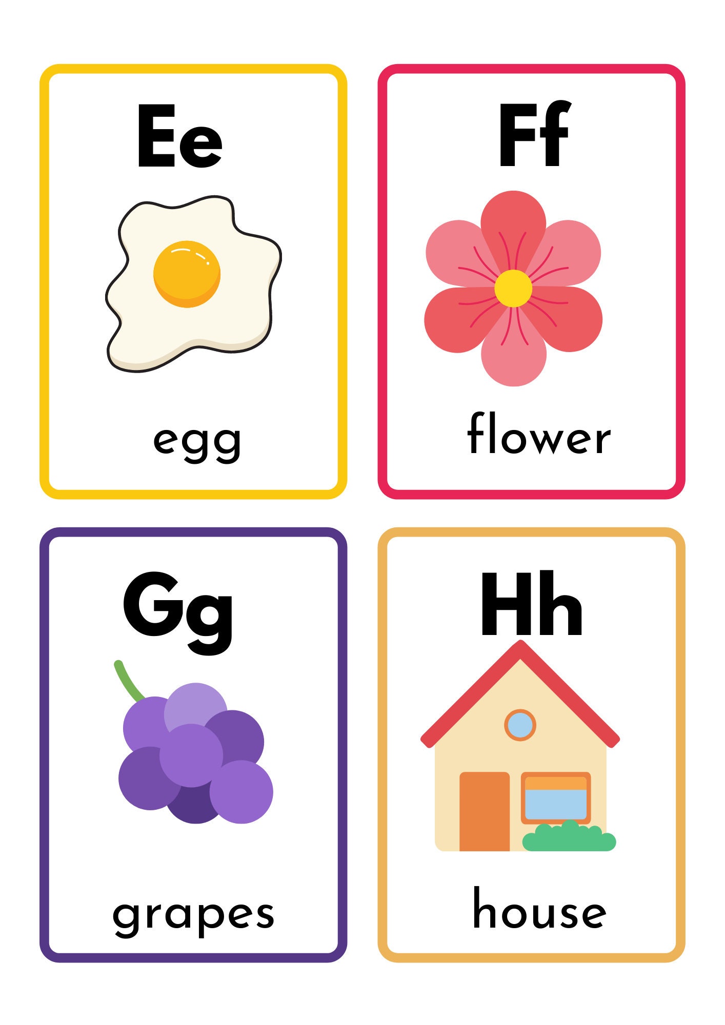 Printable Alphabet Flashcards: Colorful ABC Learning Tool (PDF) - Etsy