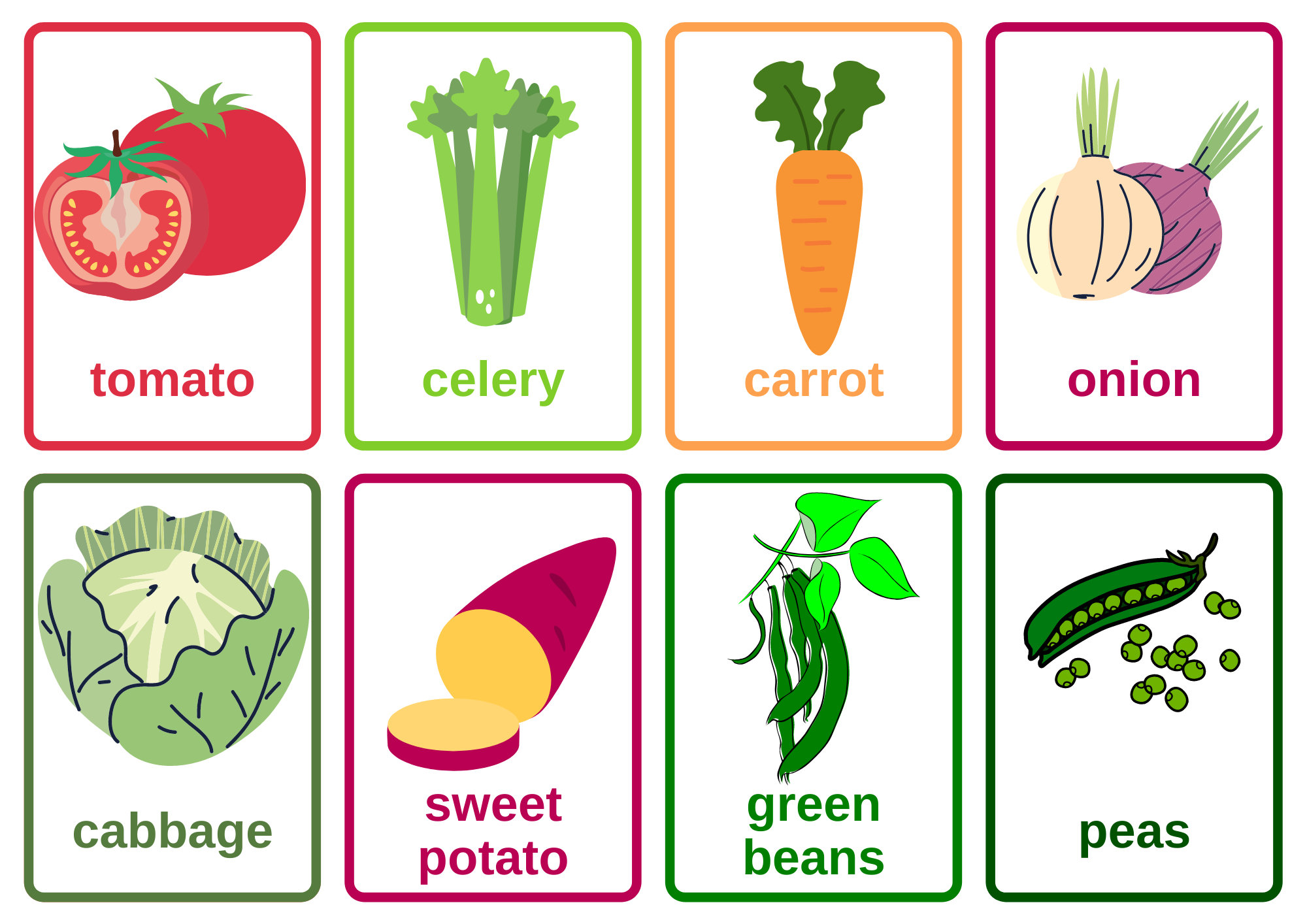 Printable Vegetables and Herbs Flashcards - Etsy