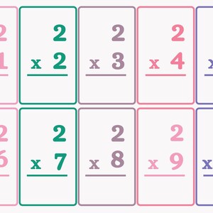 Printable Pastel Multiplication Flashcards - Etsy