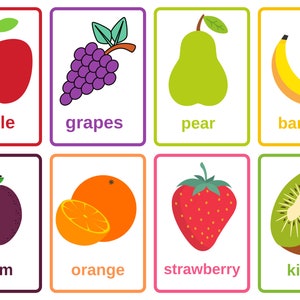 Printable Fruit Flashcards for Kids - Etsy