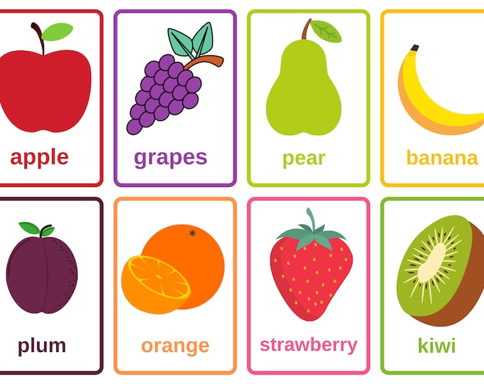 Printable Fruit Flashcards for Kids - Etsy