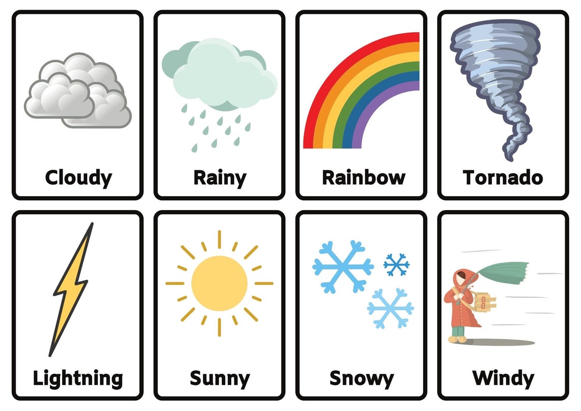 Printable Weather Flashcards - Etsy