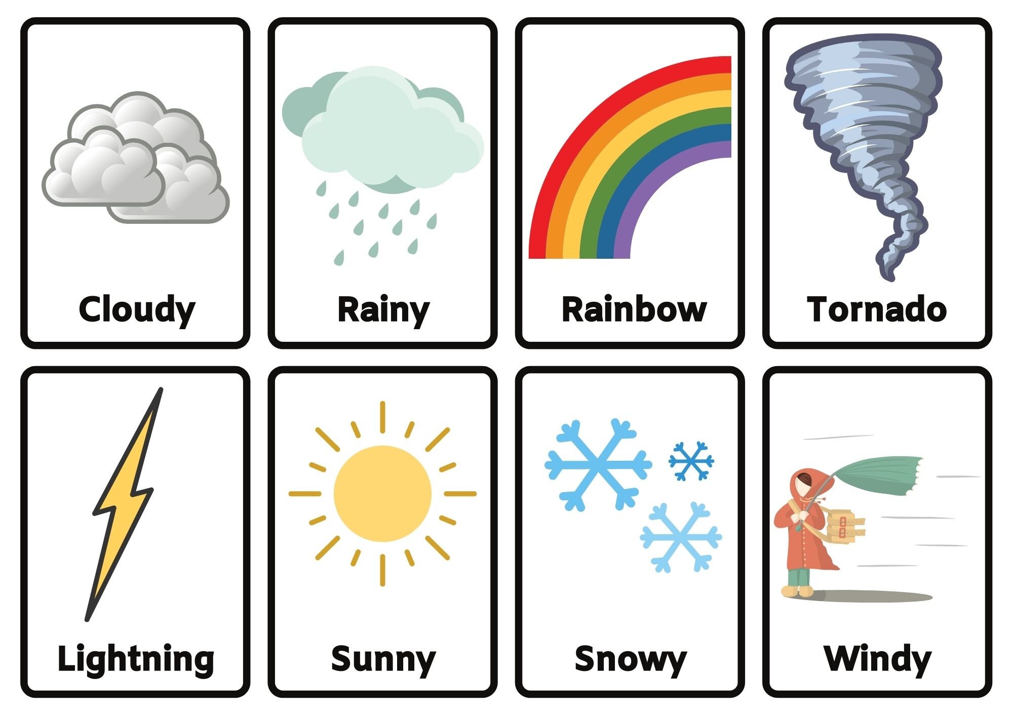 Printable Weather Flashcards - Etsy