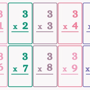 Printable Pastel Multiplication Flashcards - Etsy