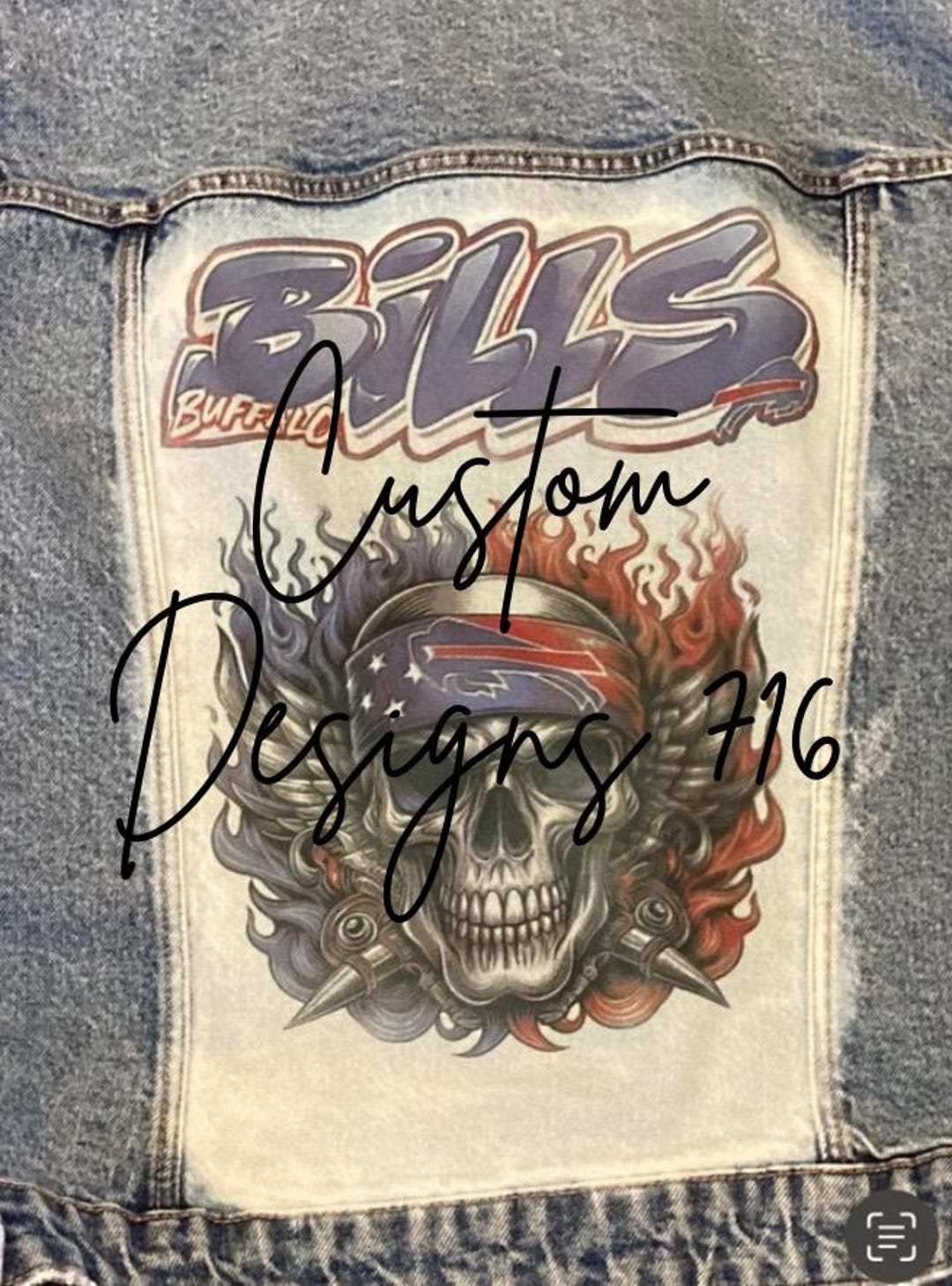 Buffalo Bills Womans Custom Jean Jacket XL - Etsy