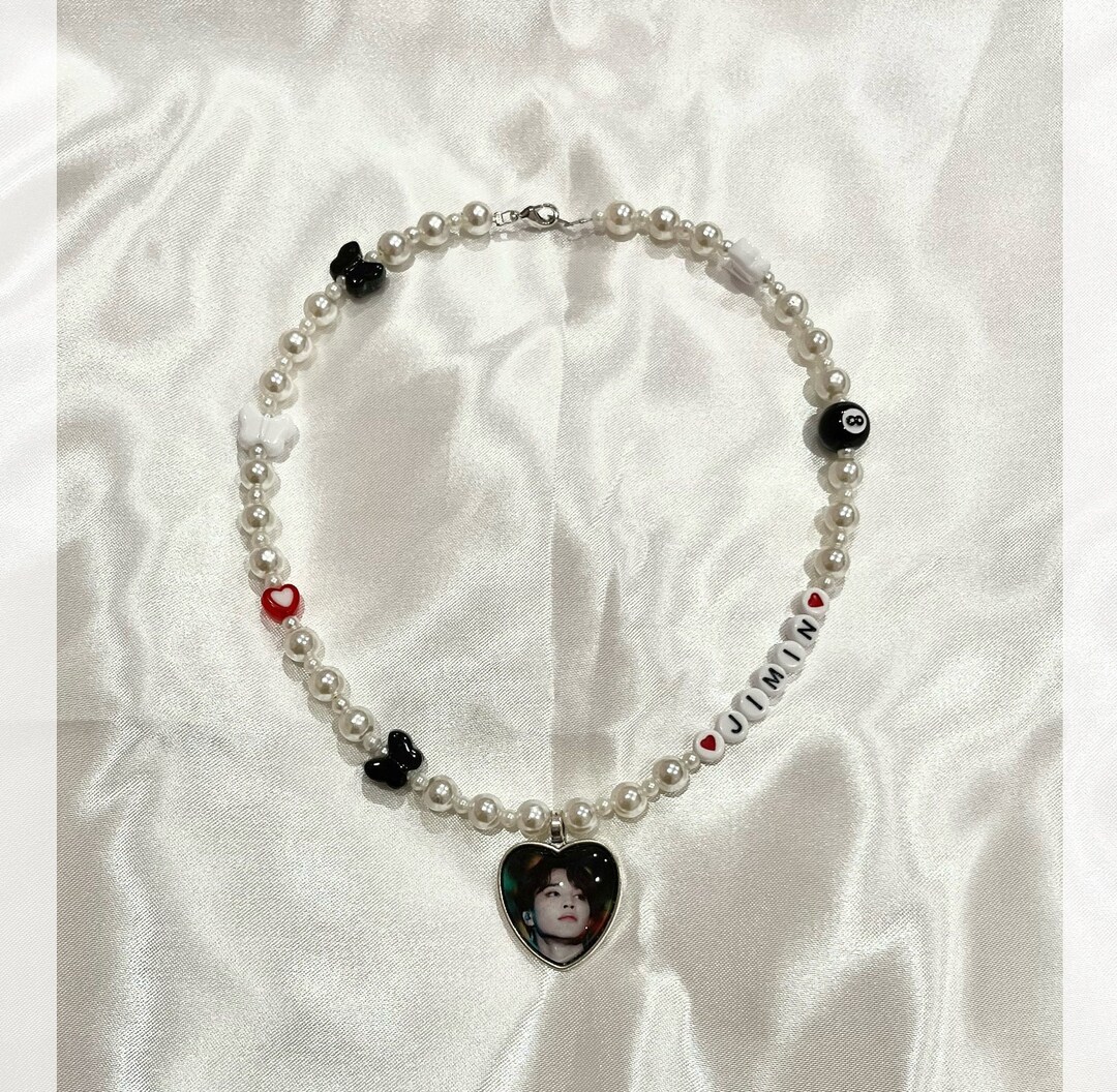 BTS Photo Necklace Cute Pendant Gift Merch Army Jimin V Jungkook RM ...
