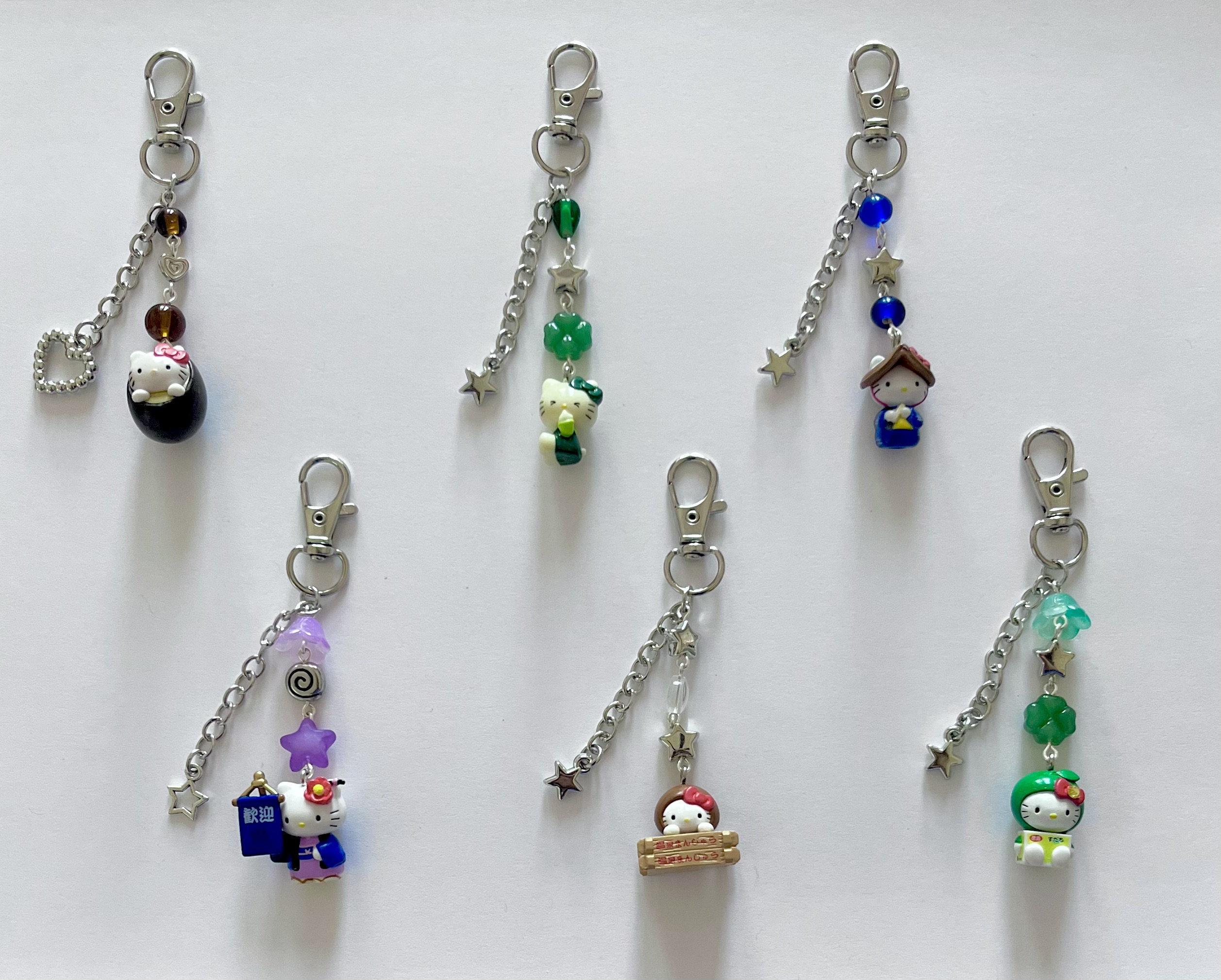 Cute Gotochi Japanese Kitty Beaded Keychains Y2k Cottagecore Kawaii ...