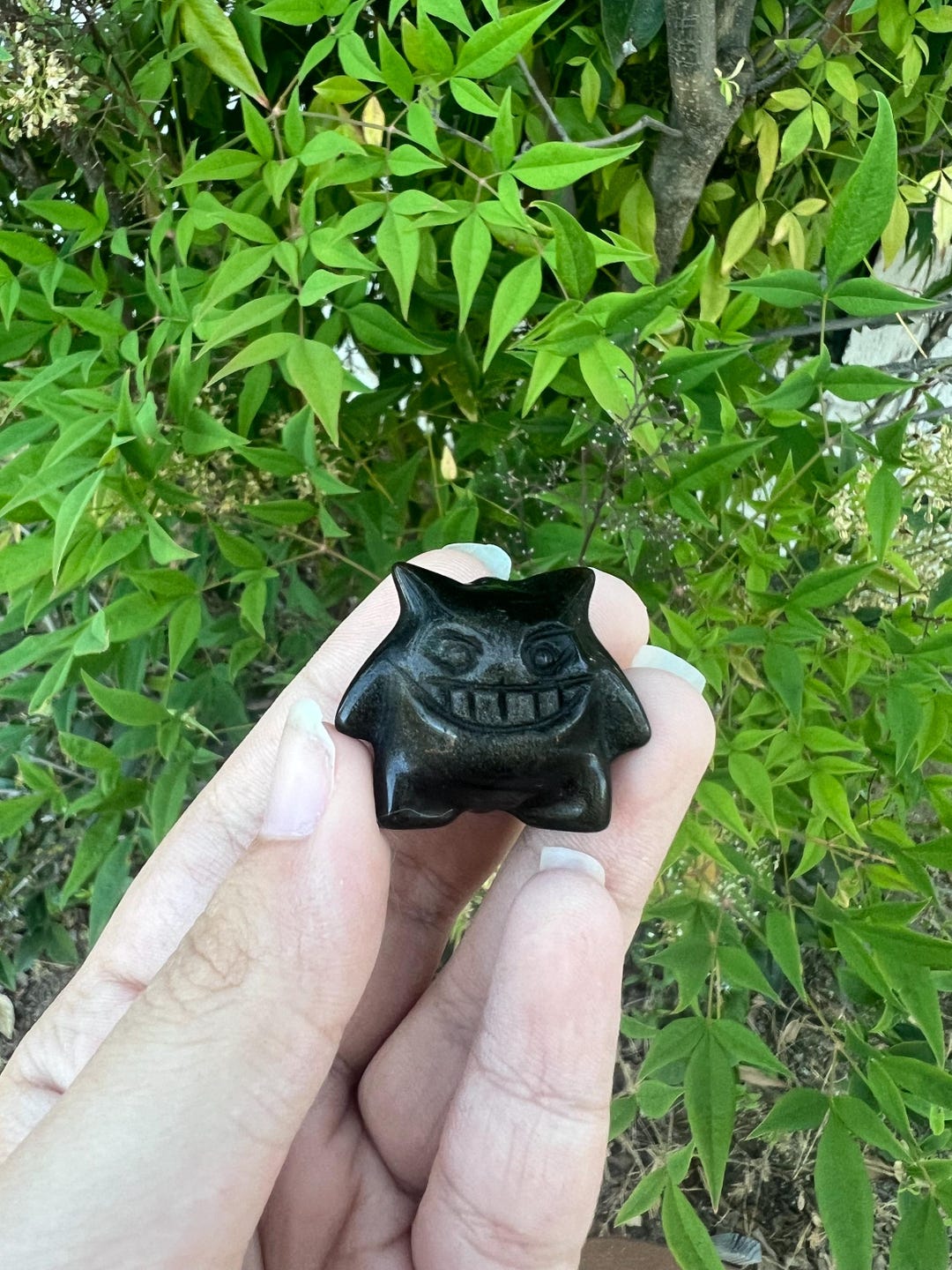 Golden Obsidian Gengar Poke Man Crystal Carving - Etsy
