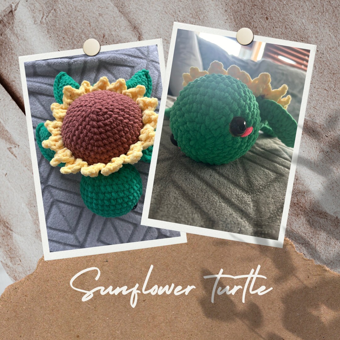 Crochet Sunflower Turtle - Etsy