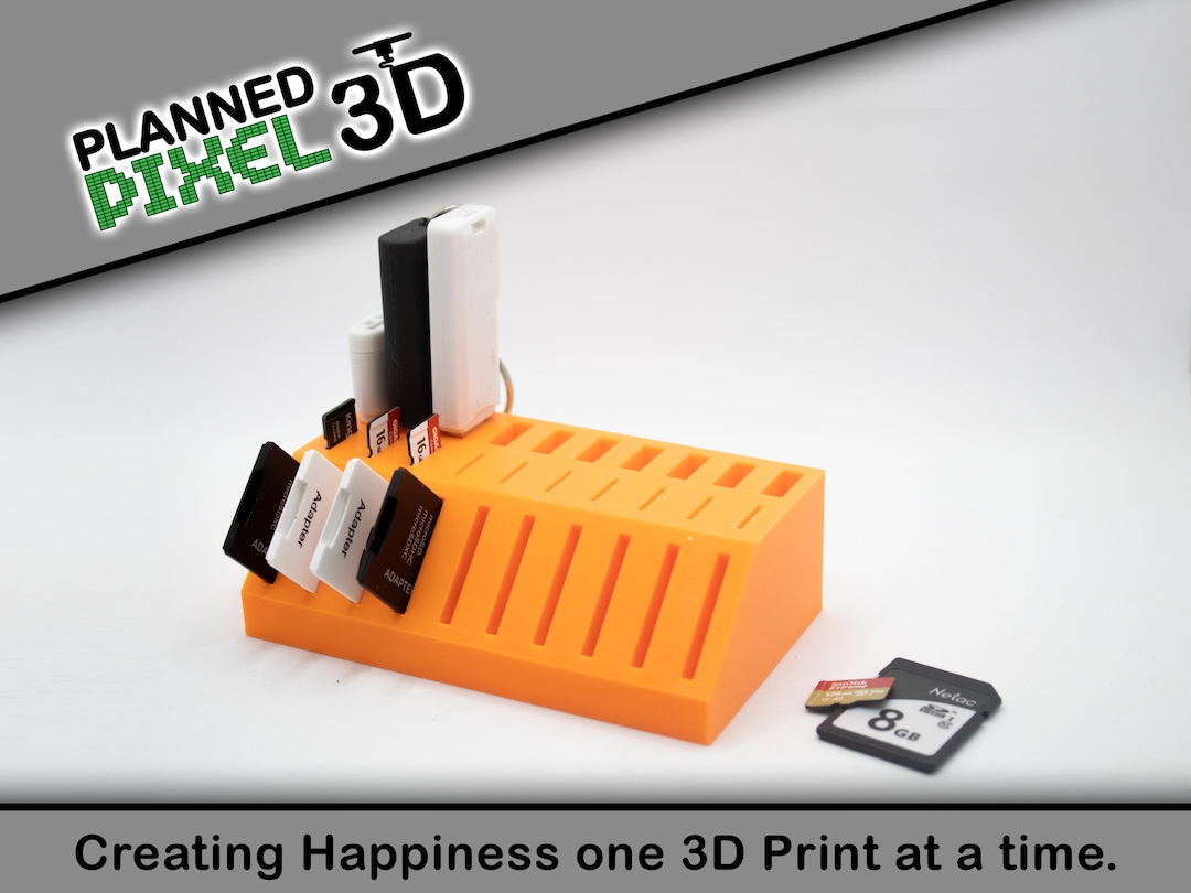 3D Printed Tech Organizer: USB & SD Card Holder - Etsy