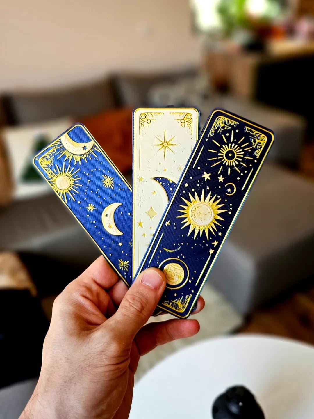 3D Printed Celestial Bookmark Set: Sun, Moon & Stars - Etsy