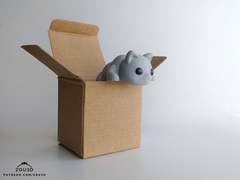 Cute Baby Cat 3D Printed Articulated Cat Fidget Toy Fidget - Etsy UK