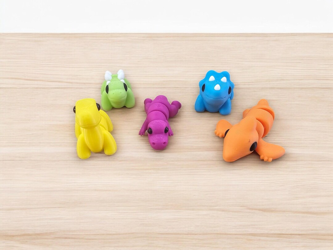 3D Printed Articulated Dinosaur Toy Bundle – Fidget-friendly Pocket ...