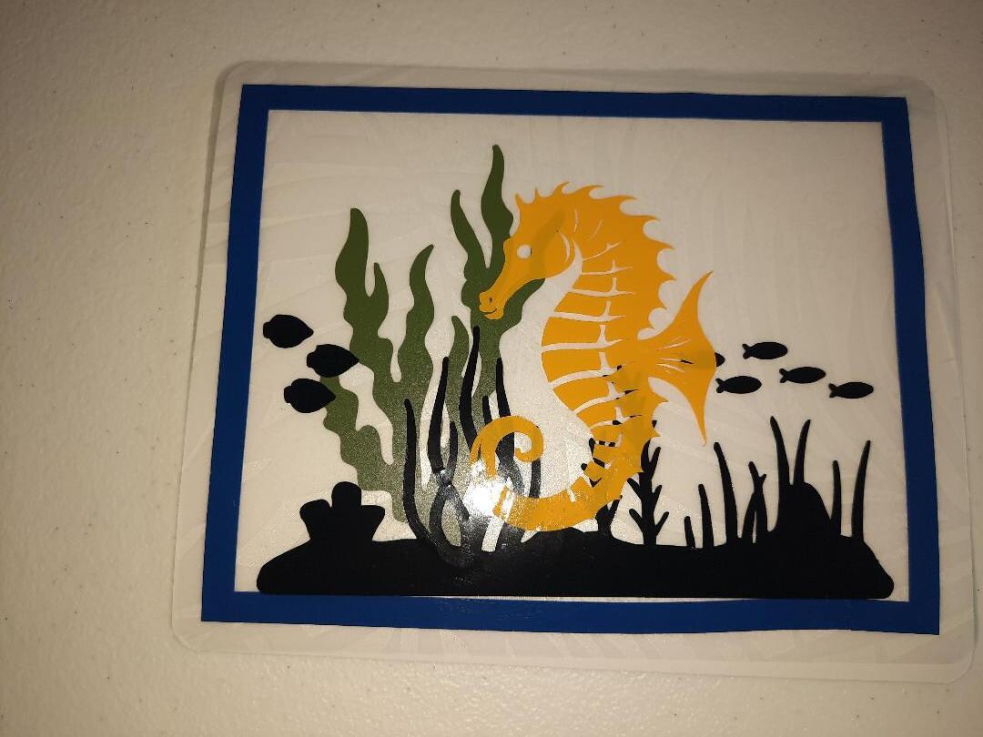 Window Cling Seahorse Ocean Bottom Scene - Etsy