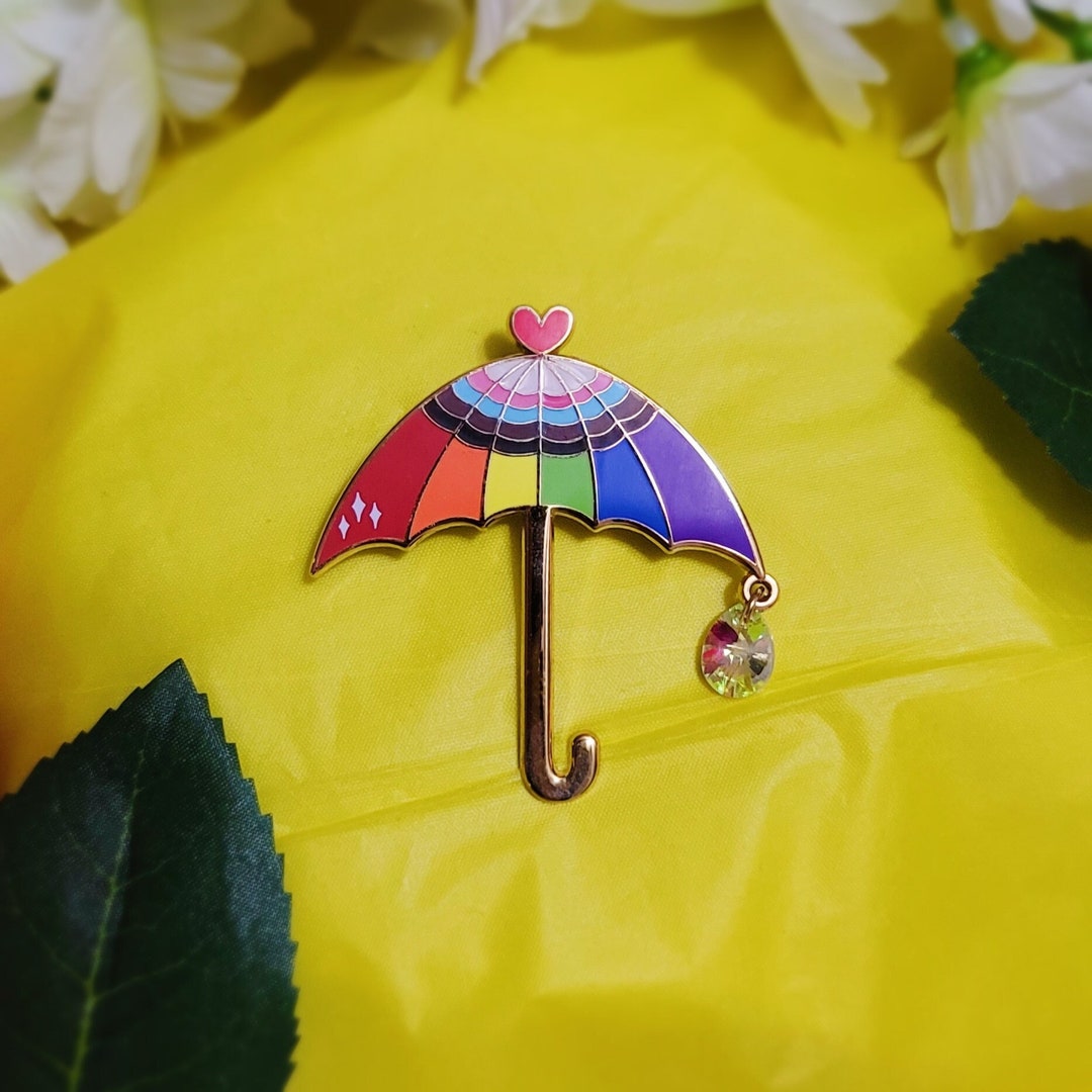 Progressive Pride Flag Umbrella Hard Enamel Pin - Etsy