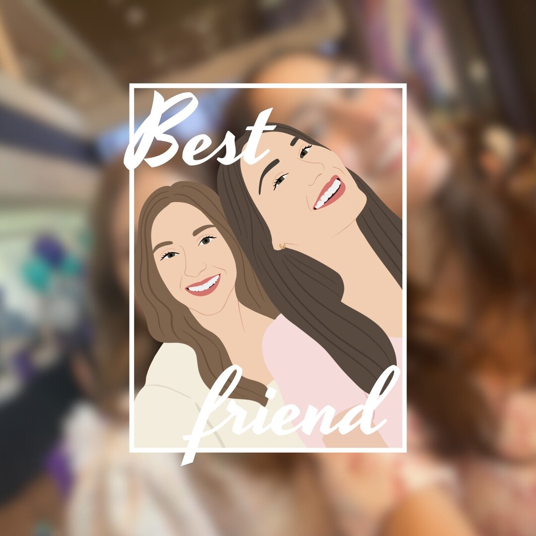 Best Friend Gifts Best Friends Custom Portrait Personalized - Etsy