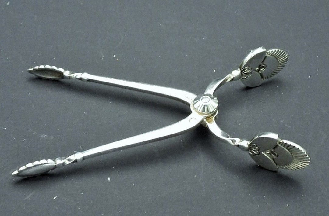 Georg Jensen Sterling Silver Cactus Pattern Scissor Shaped Sugar Tongs ...