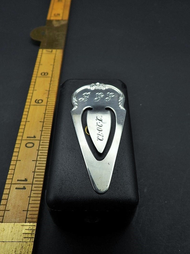 Vintage 70s S Kirk & Son Sterling Silver Floral Scrolls Book Mark Clip ...
