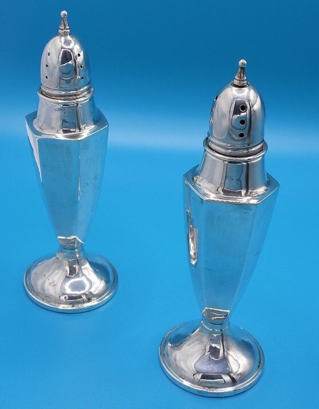 Vintage Sterling Silver Salt & Pepper Shakers Art Deco Style - Etsy