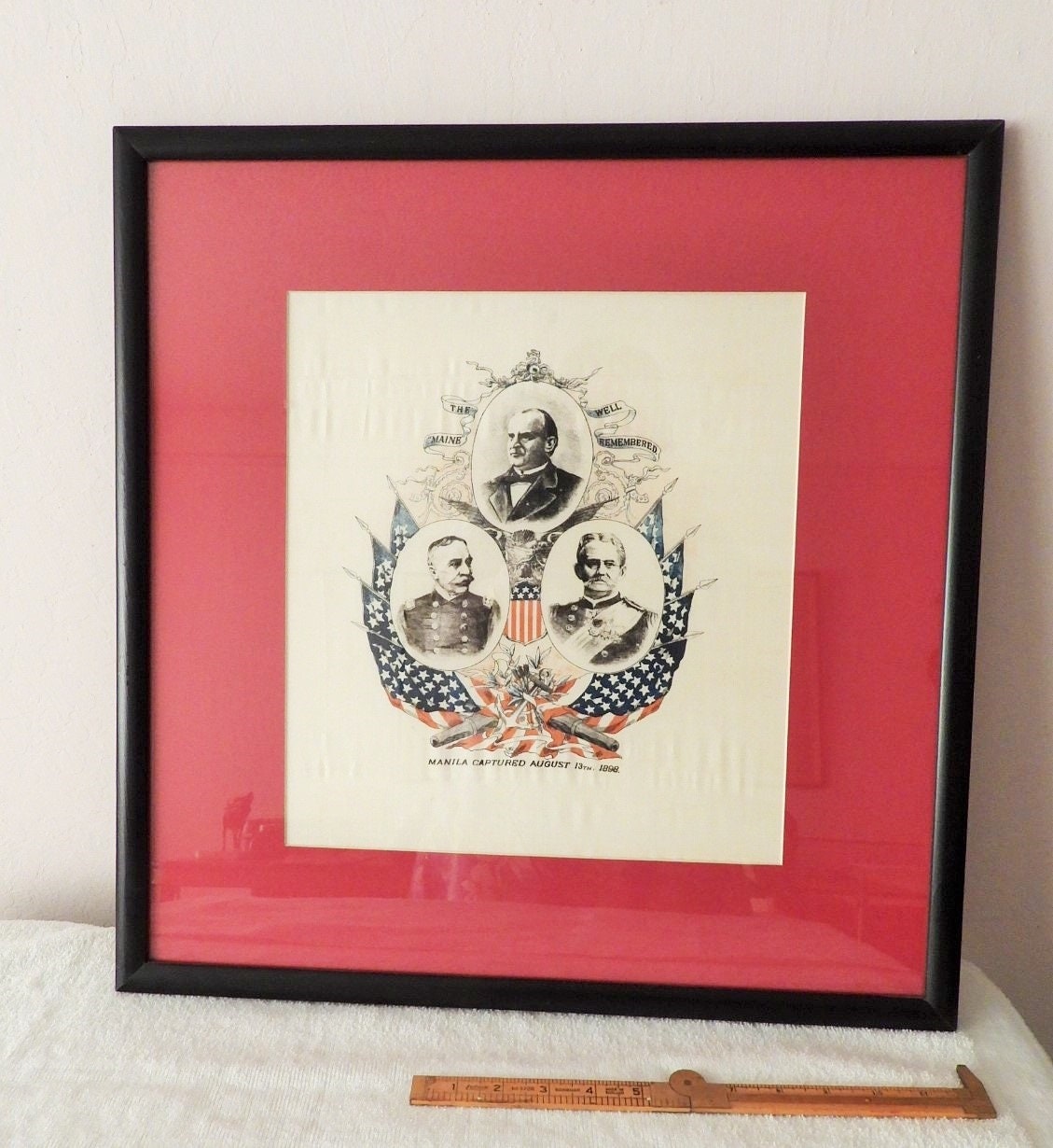 Remember the Maine US Navy Battleship Print on Linen President Mckinley ...