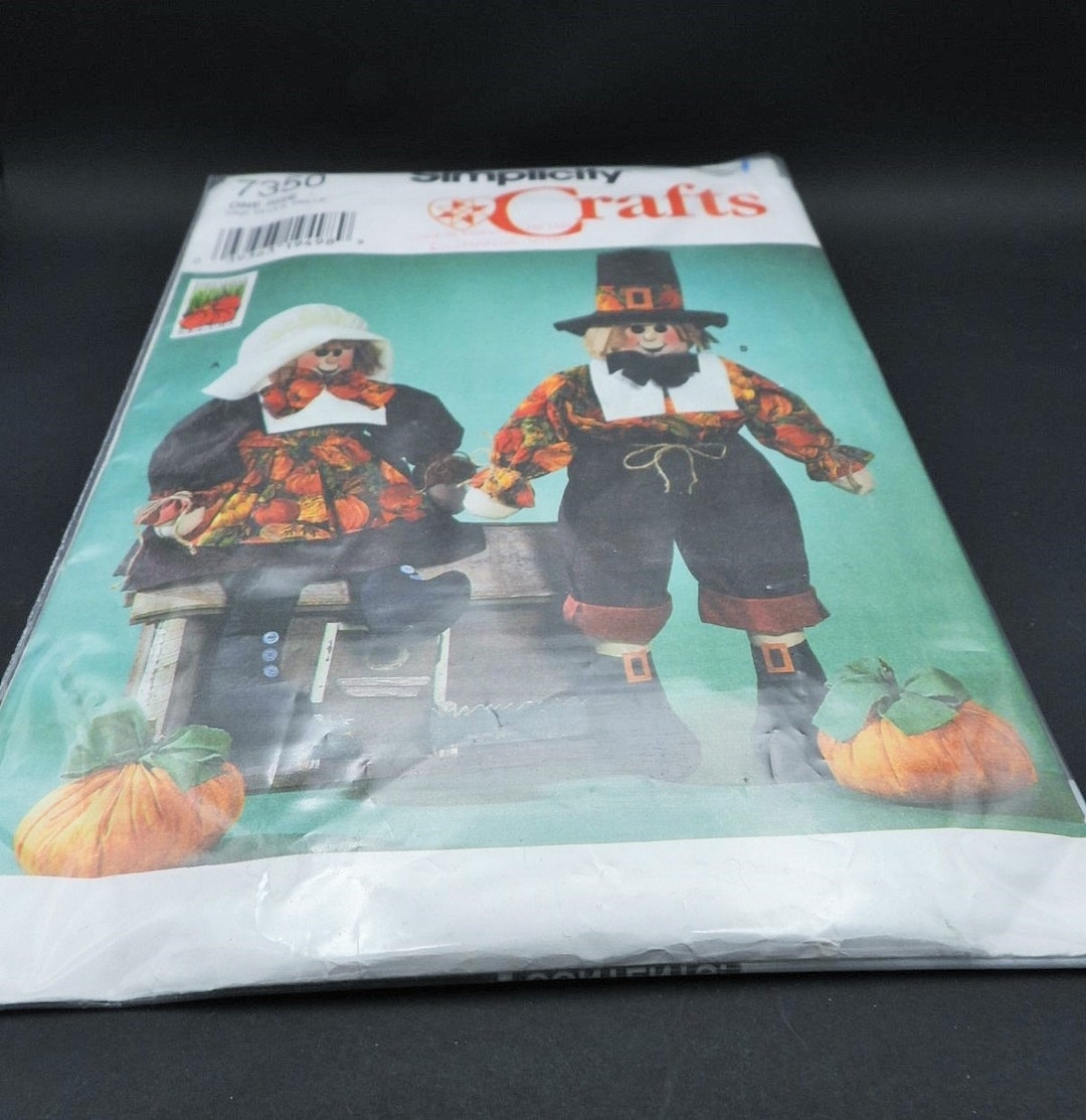 Vintage Simplicity Pattern Thanksgiving Pilgrims Rag Dolls Pumpkins ...