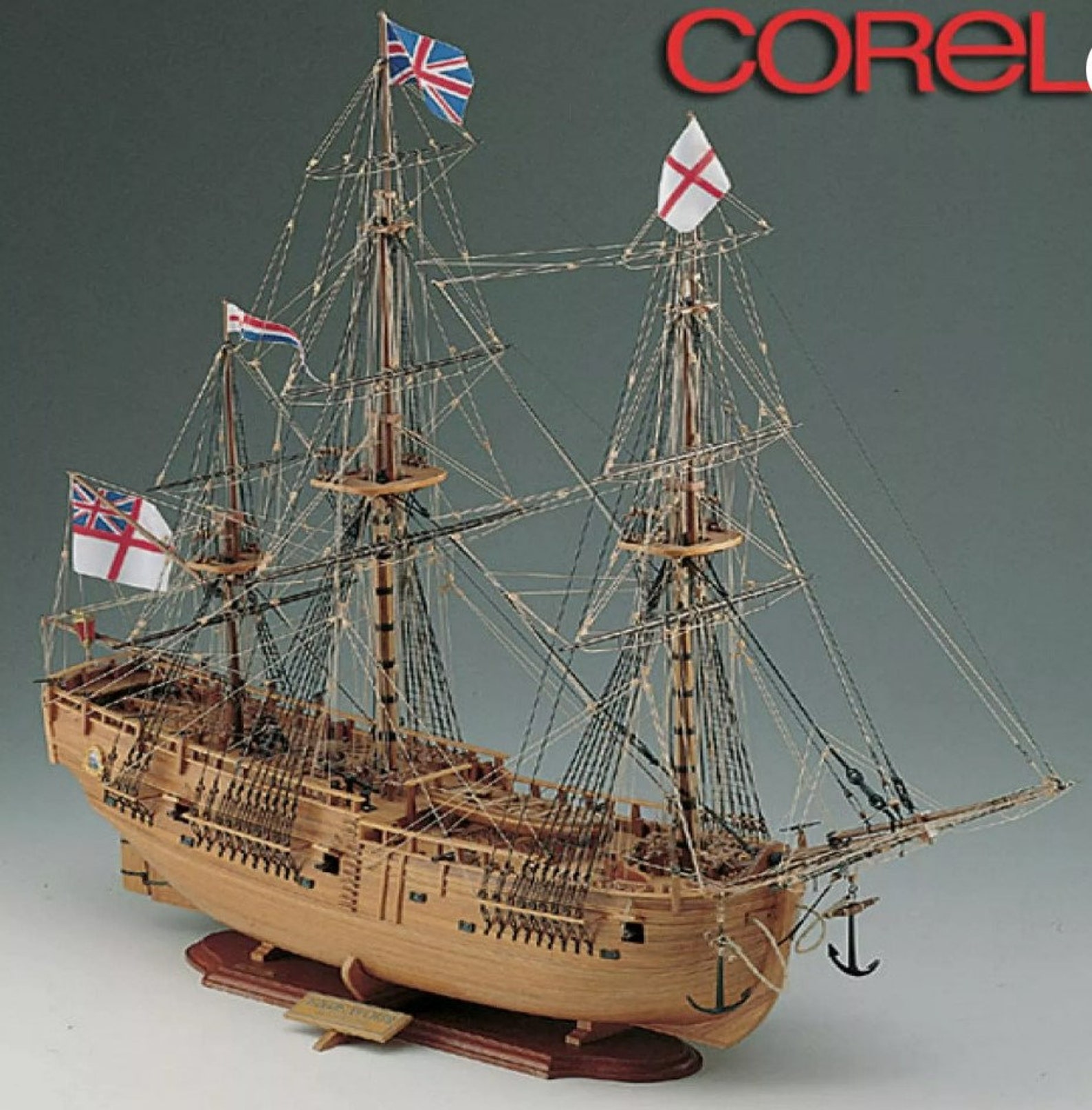 Corel HMS Endeavor Capt Cook Wooden Ship's Model 1768 Made in Italy ...