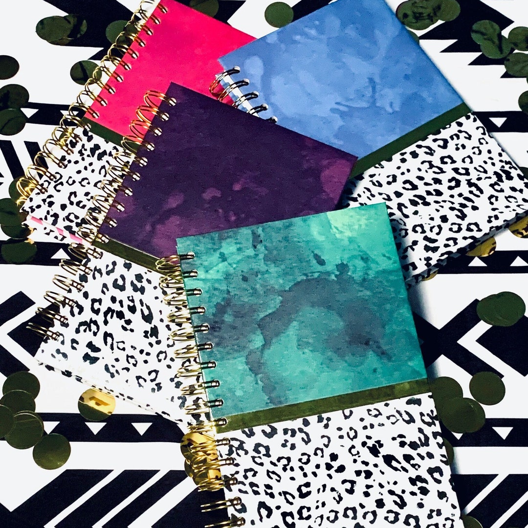 6X9 Glossy Hardcover Journal | Gold Wire Bound | Cheetah Print Color ...