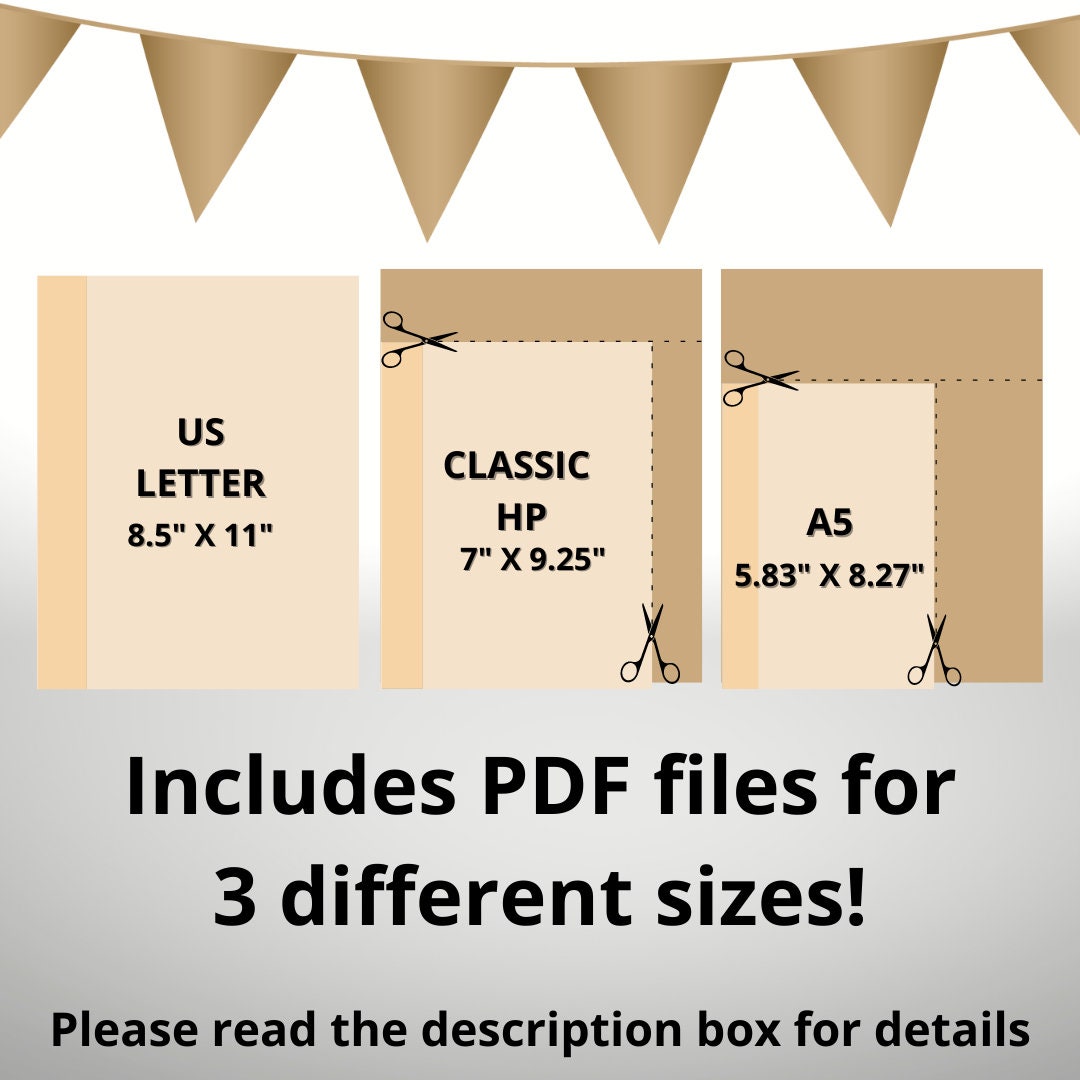 Printable Daily Planner Bundle Pages US Letter, A5, Classic Happy ...