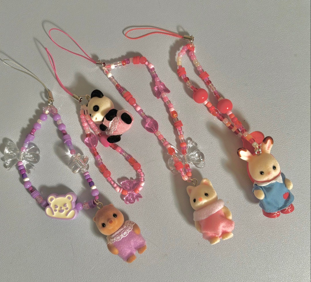 Cutie Phone Charm Straps / Calico Critters / Pinkish Charms / Phone ...