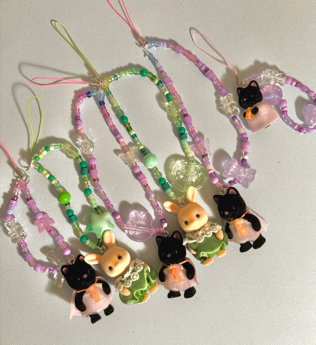 Cutie Phone Charm Straps / Calico Critters / Pinkish Charms / Phone ...