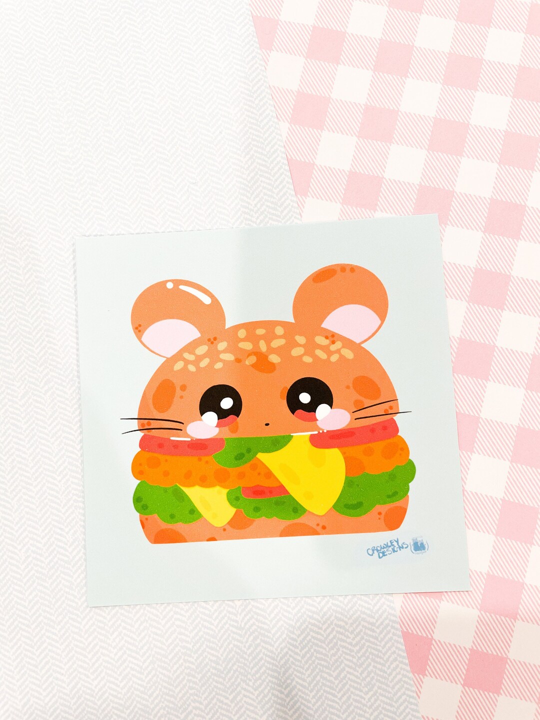 Hammy Hamburger / Art Print / Hamtaro / Hamtaro Print / Kawaii Print ...