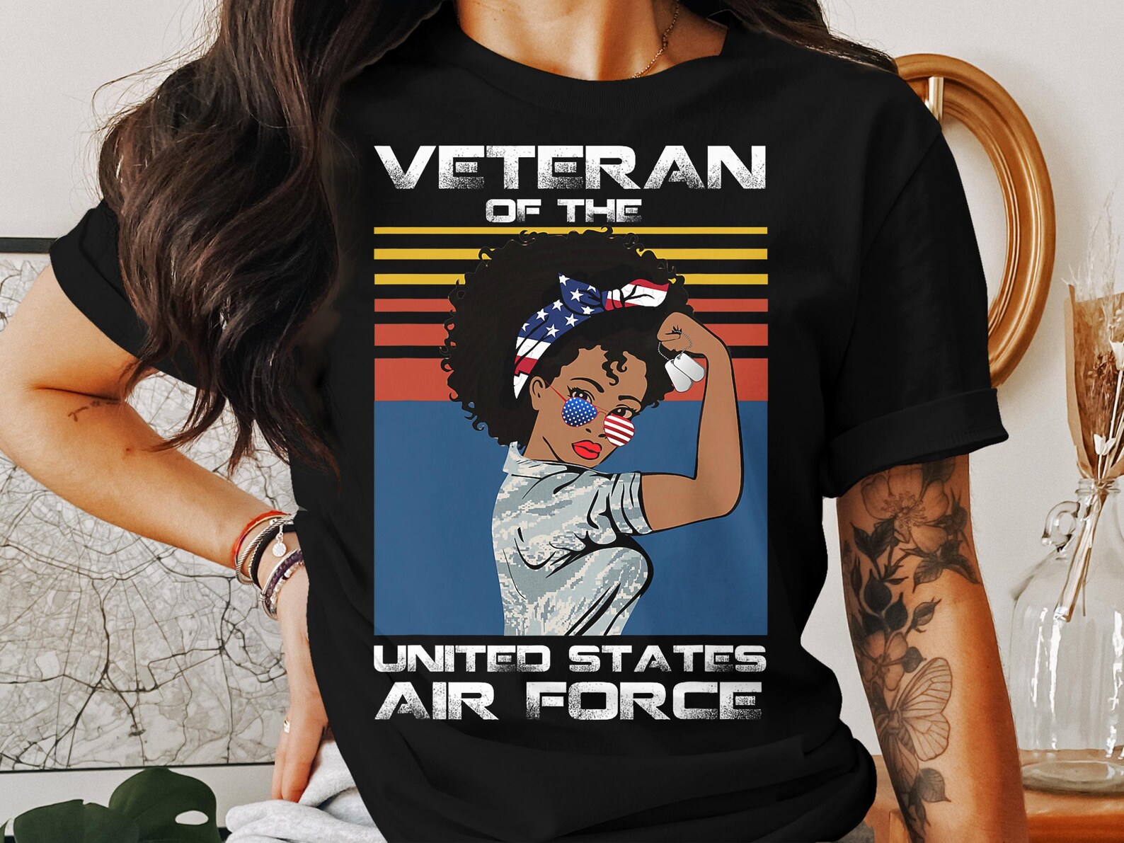 Air Force Veteran T-shirt: Strong Woman, American Flag Pride - Etsy