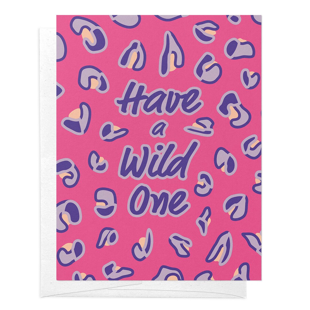 Pink Leopard Print Birthday & Bachelorette Greeting Card - Etsy