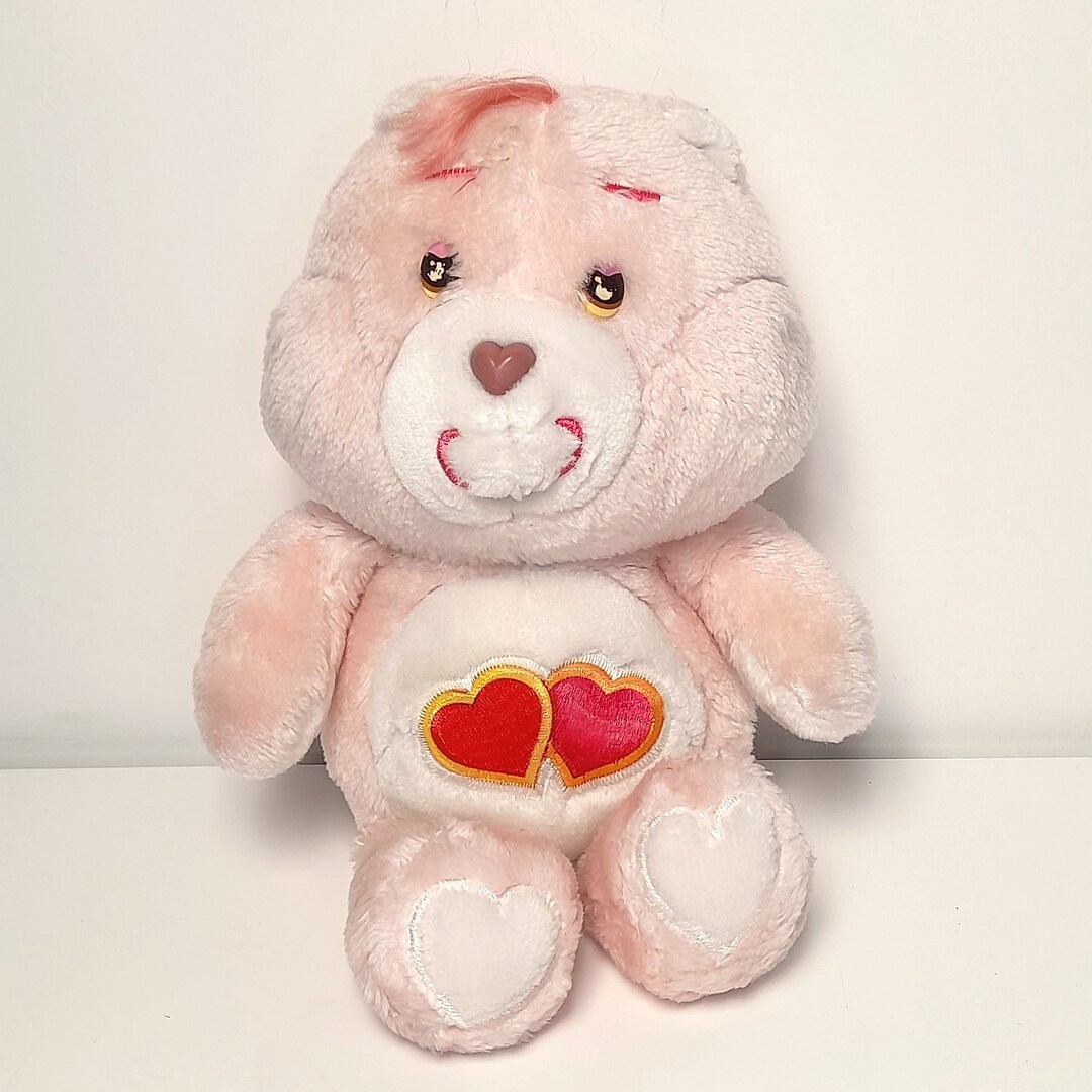 Care Bear Original Cuddly 1980's Soft Plush Lots a Love Bear in Pink ...