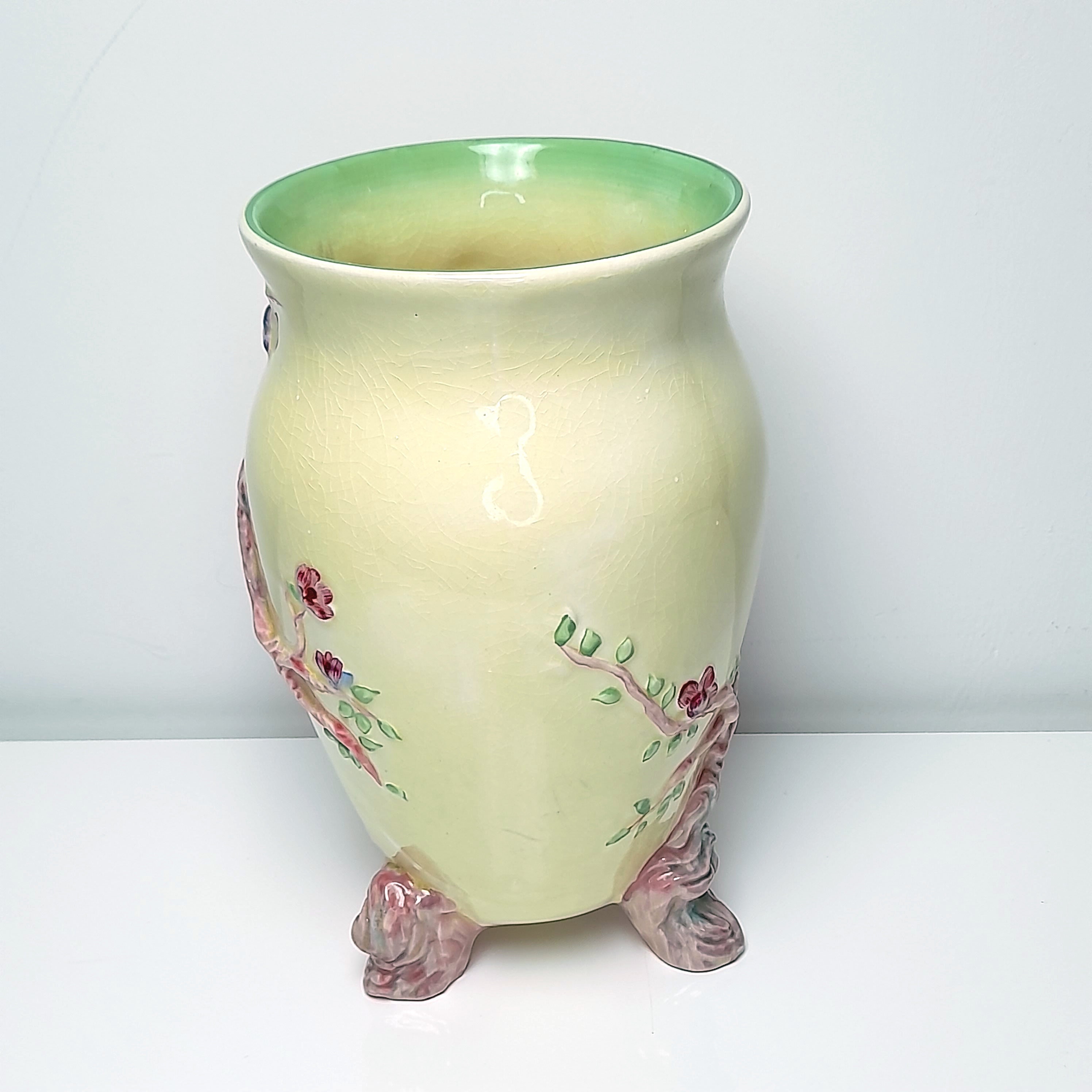 Rare 1930'S Art Deco Clarice Cliff Vase in Beautiful India Tree Design ...