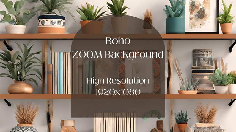 Boho Office Zoom Background | Virtual Background for Zoom/video ...