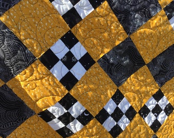 Gold and White Quilt - Etsy