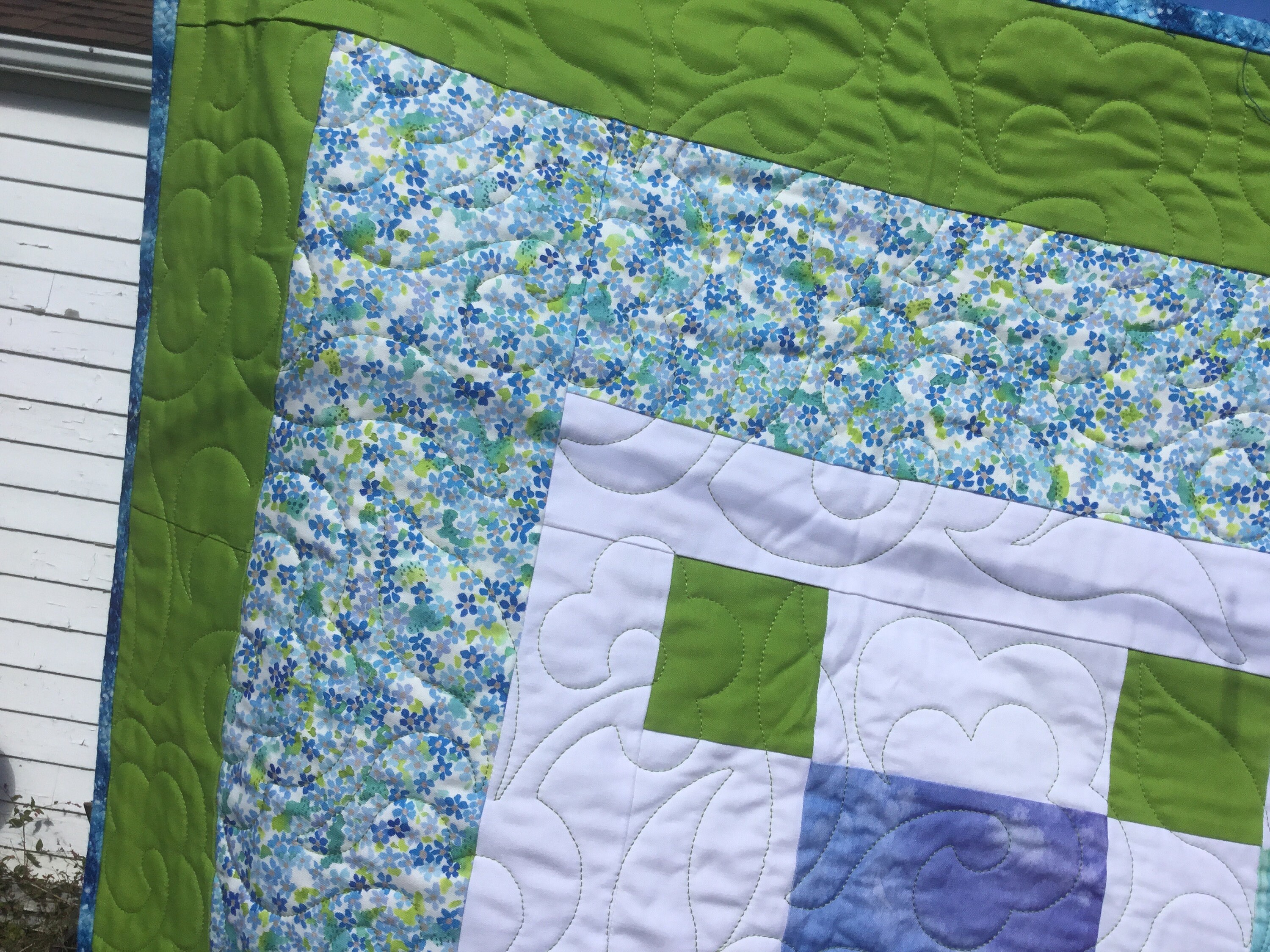 Bright and Happy Kiwi Green and Blue Quilt - Etsy