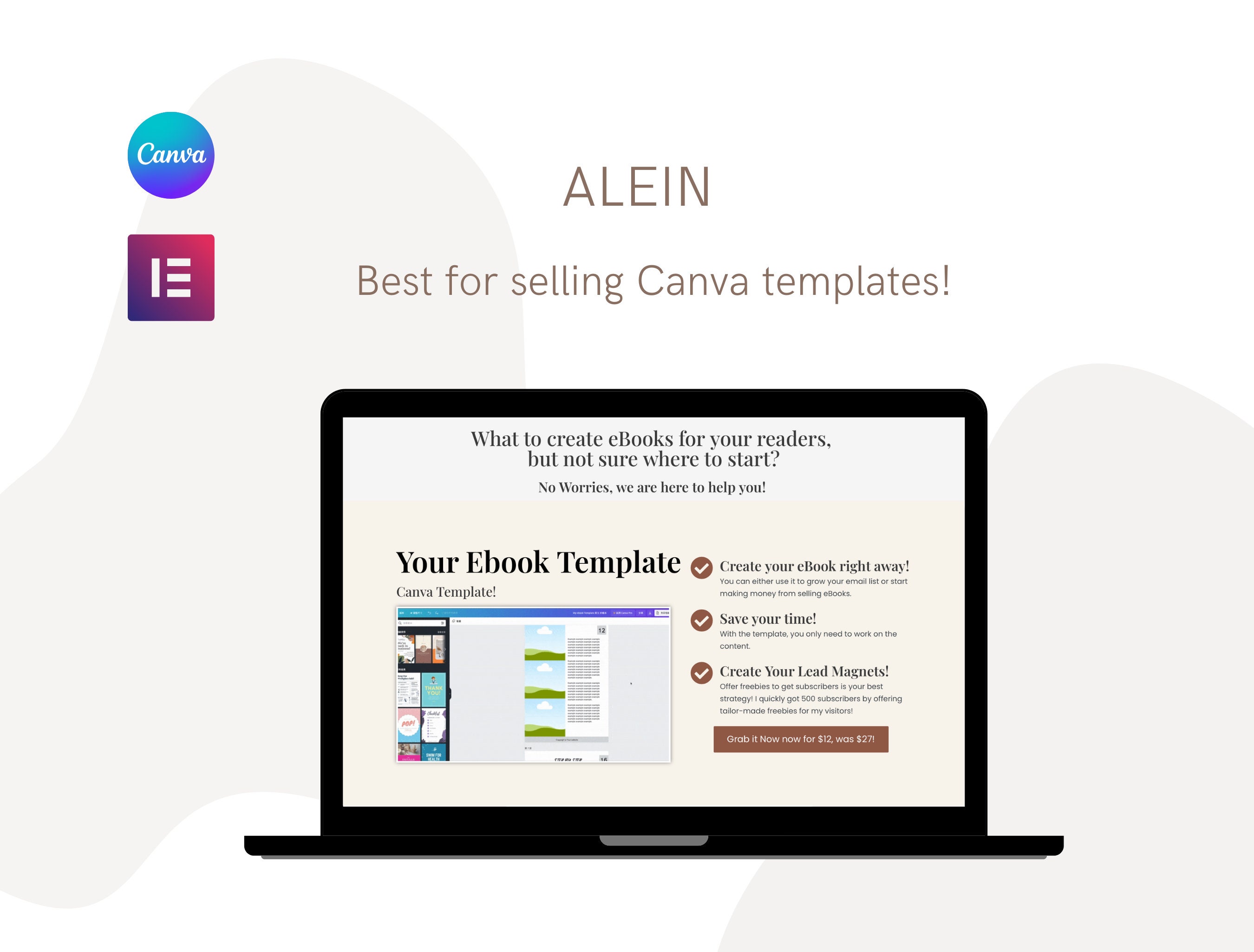 Elementor Sales Page Template for Ebooks or Workbooks - Etsy