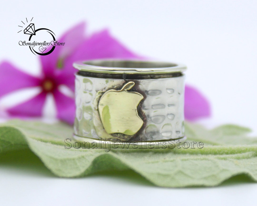 Apple Ring, 925 Sterling Silver Ring, Spinner Ring, Meditation Ring ...